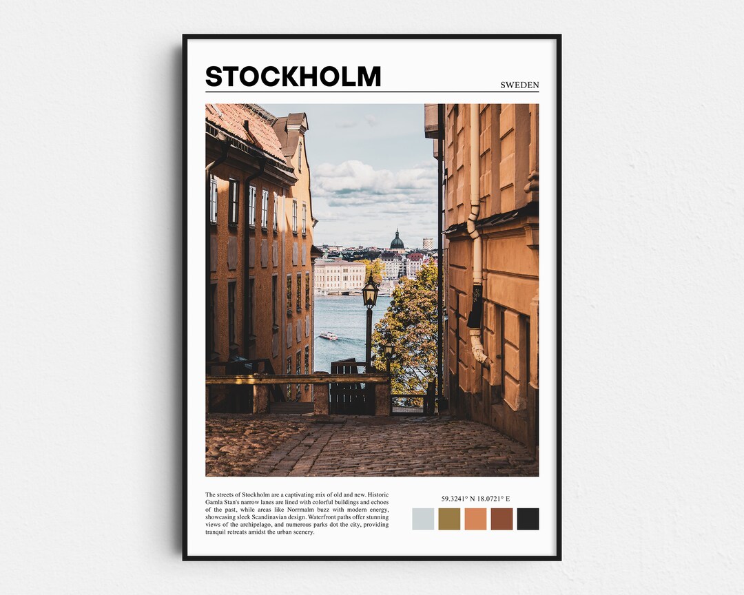 Stockholm Print, Stockholm Poster, Stockholm Wall Art, Stockholm Art ...