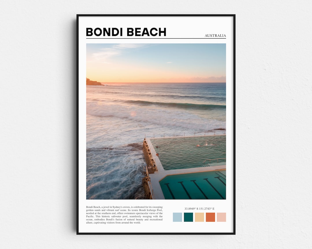 Bondi Beach Print, Bondi Beach Wall Art, Bondi Print, Bondi Poster ...