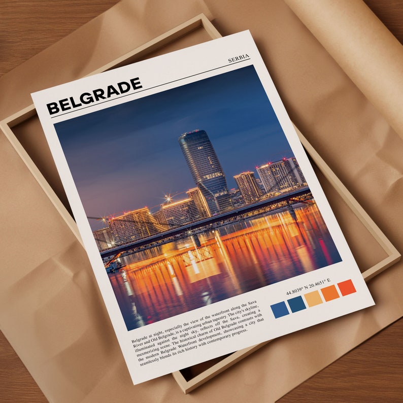 Belgrade Serbia Skyline Print, Danube River Photo, Travel Art - Etsy