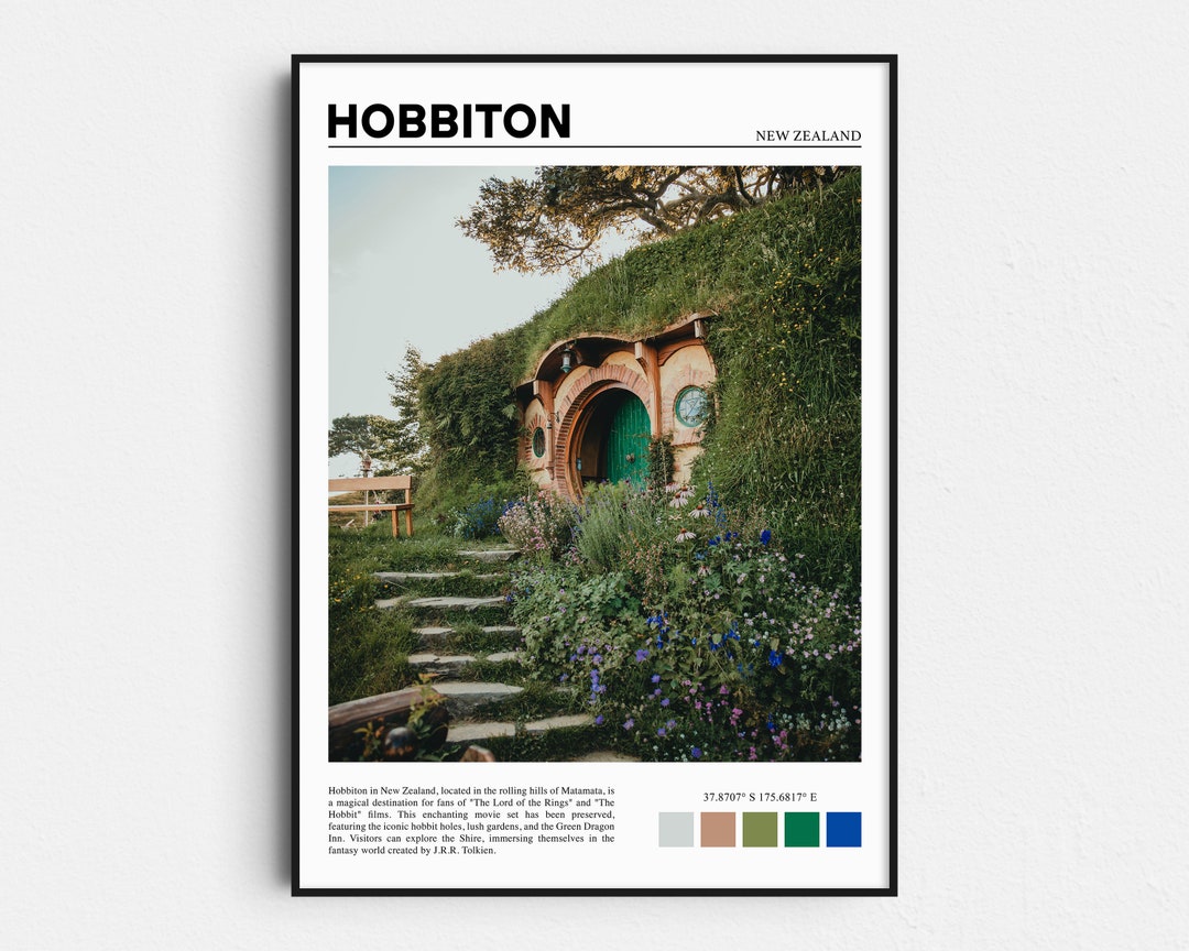Hobbiton Print, Hobbiton Poster, Hobbiton Wall Art, Hobbiton Art Print ...