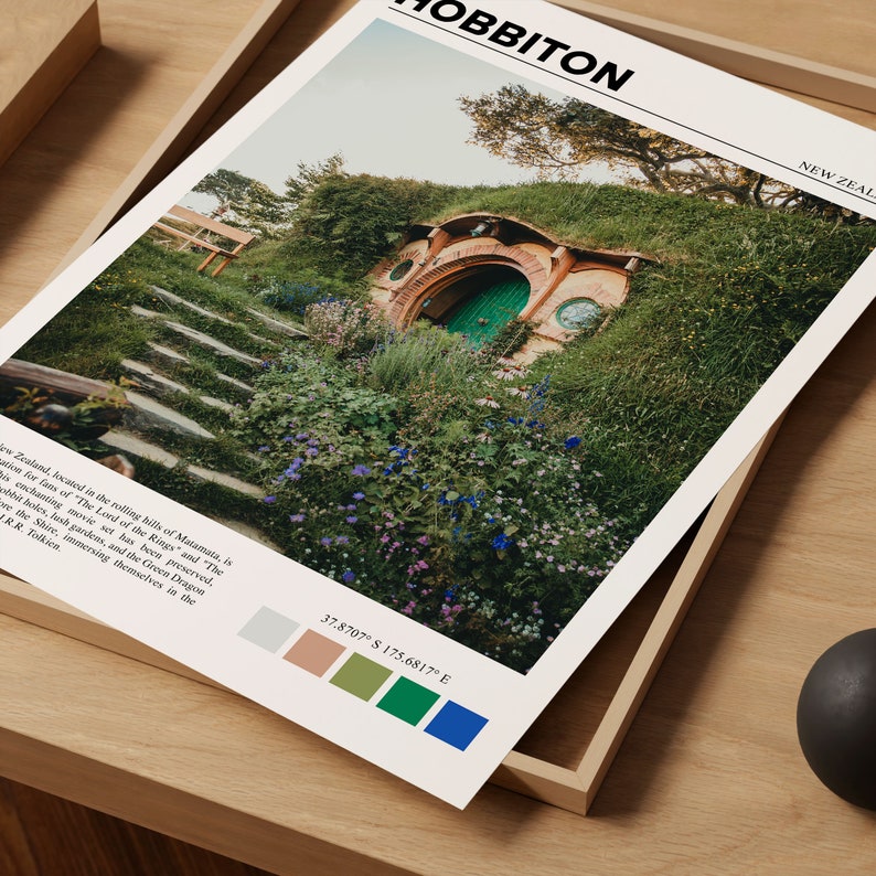 Hobbiton Print, Hobbiton Poster, Hobbiton Wall Art, Hobbiton Art Print ...