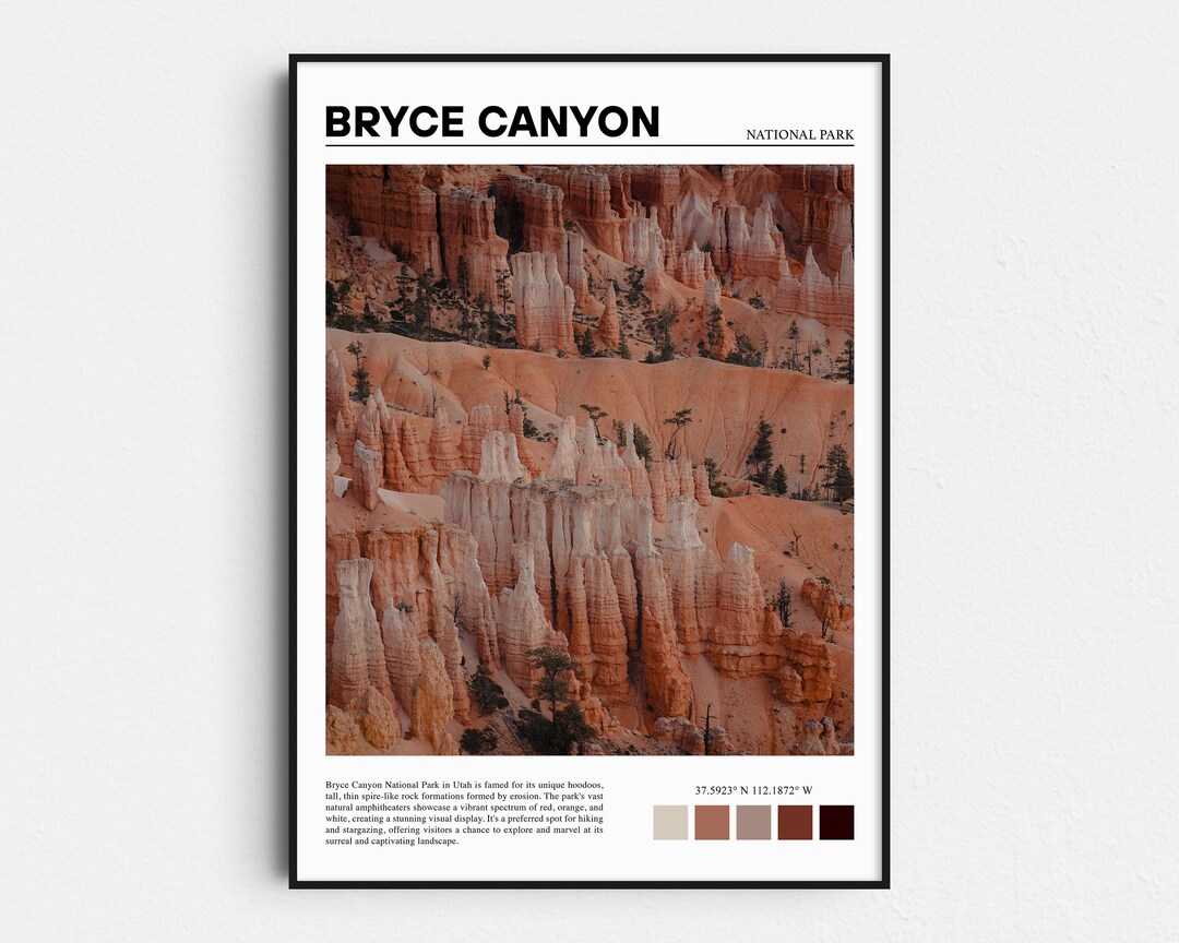 Bryce Canyon National Park Print, Bryce Canyon Poster, Bryce Canyon Art ...