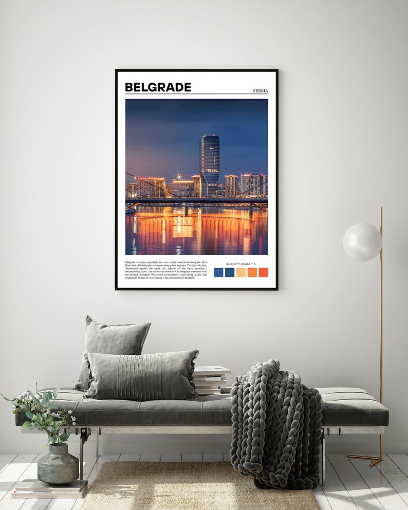 Belgrade Serbia Skyline Print, Danube River Photo, Travel Art - Etsy