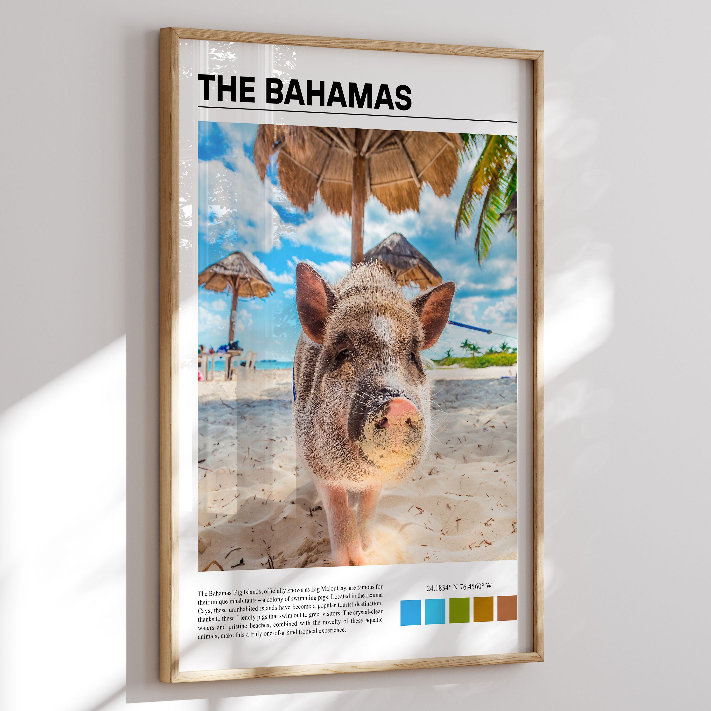 The Bahamas Print, Pig Beach Island, the Bahamas Poster, the Bahamas ...