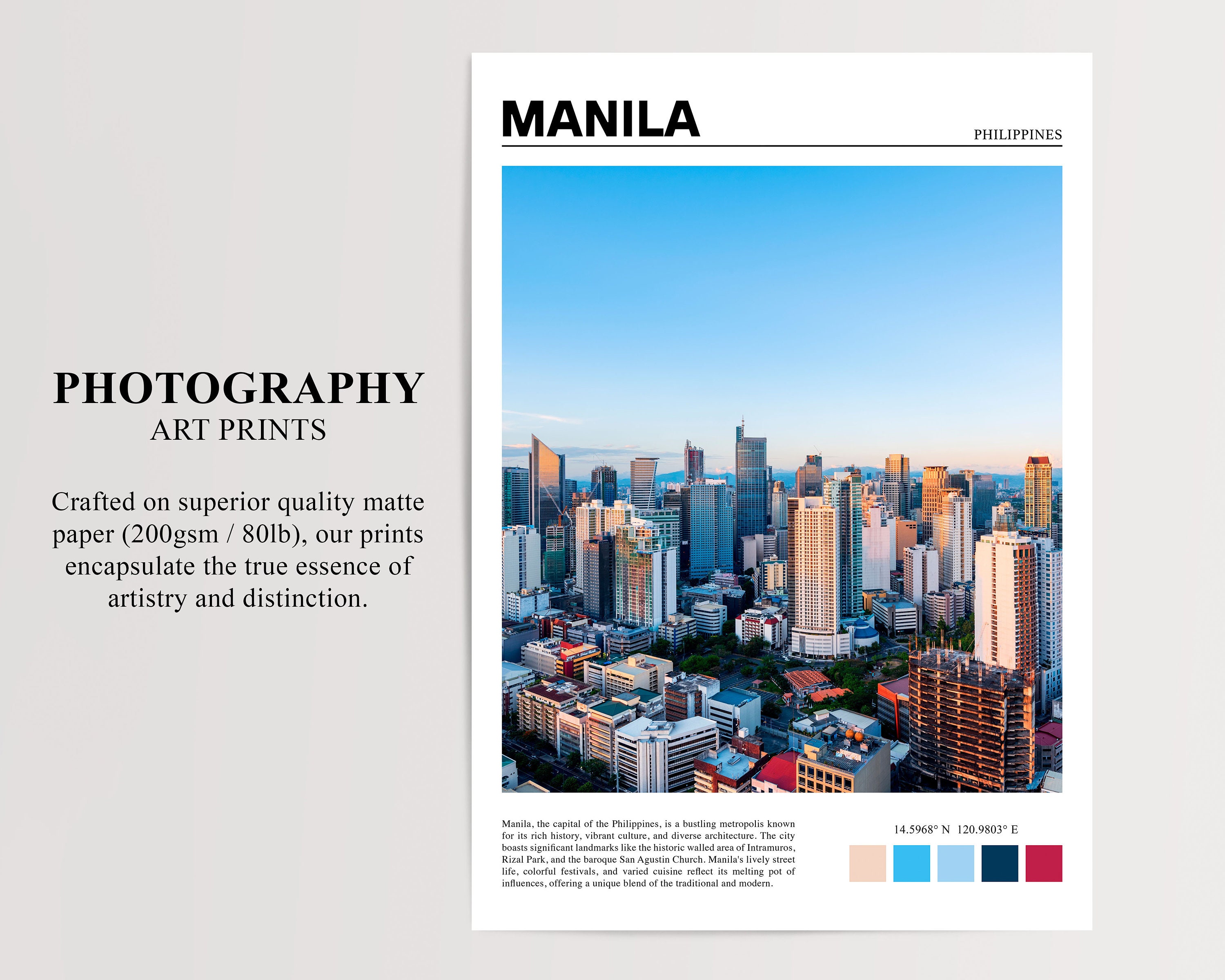 Manila Print, Manila Poster, Manila Wall Art, Manila Art Print, Manila ...