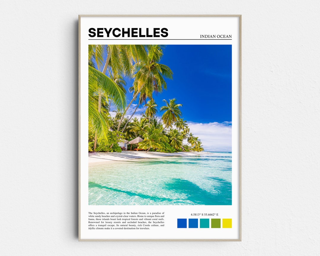 Seychelles Print, Seychelles Poster, Seychelles Wall Art, Seychelles ...