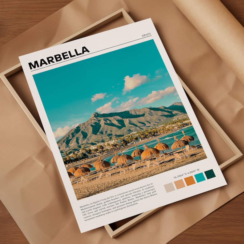 Marbella Print, Marbella Spain, Marbella Poster, Spain Travel Poster ...