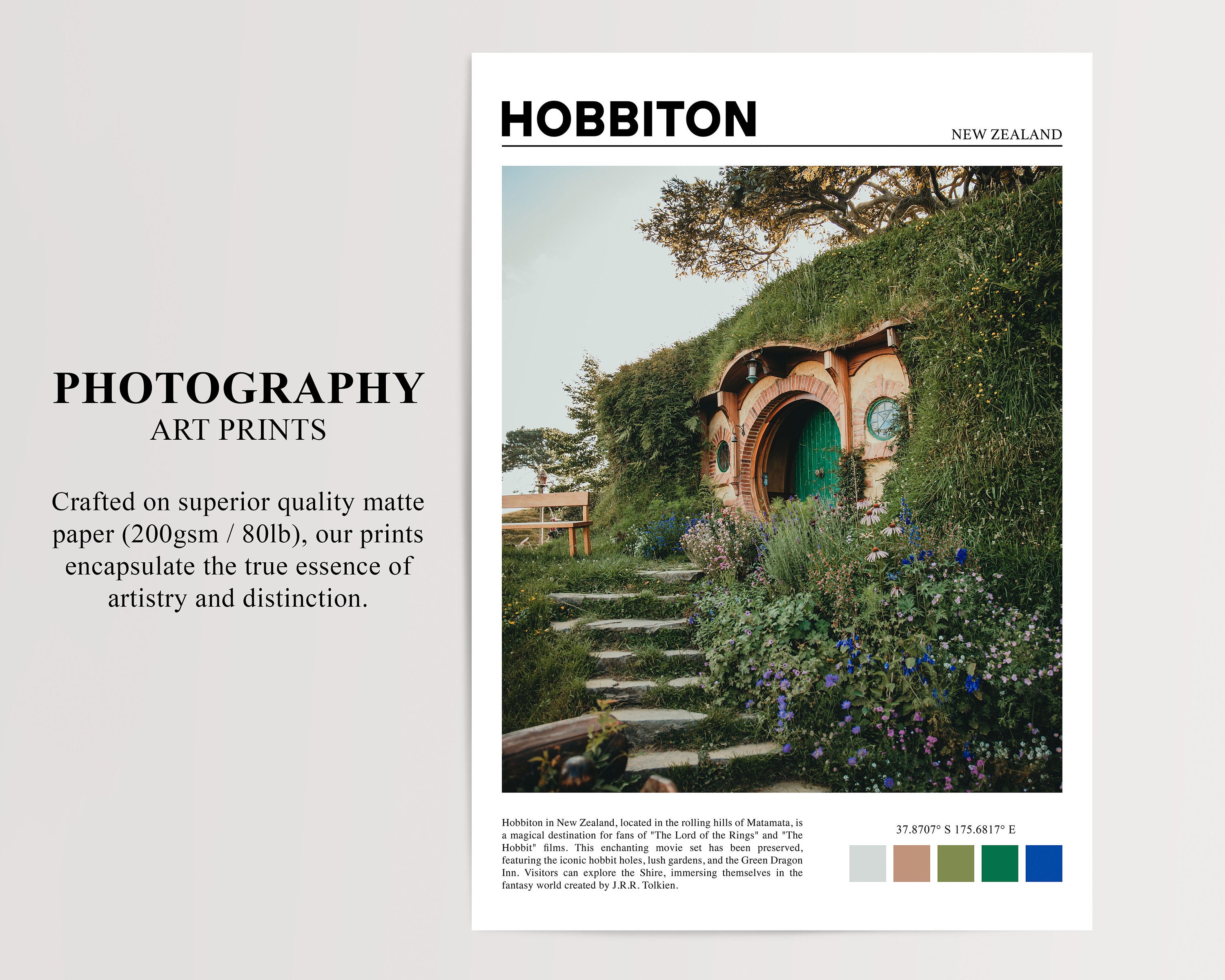 Hobbiton Print, Hobbiton Poster, Hobbiton Wall Art, Hobbiton Art Print ...
