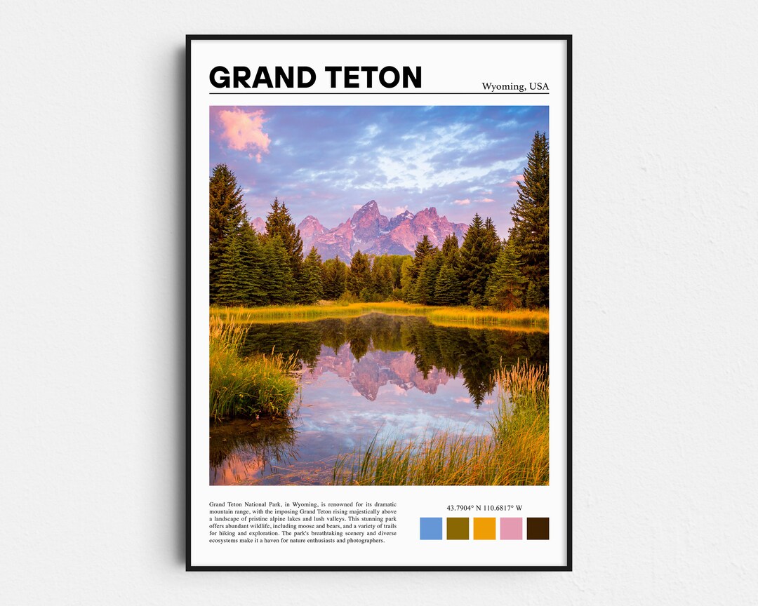 Grand Teton Print, Grand Teton Poster, Grand Teton National Park, Grand ...