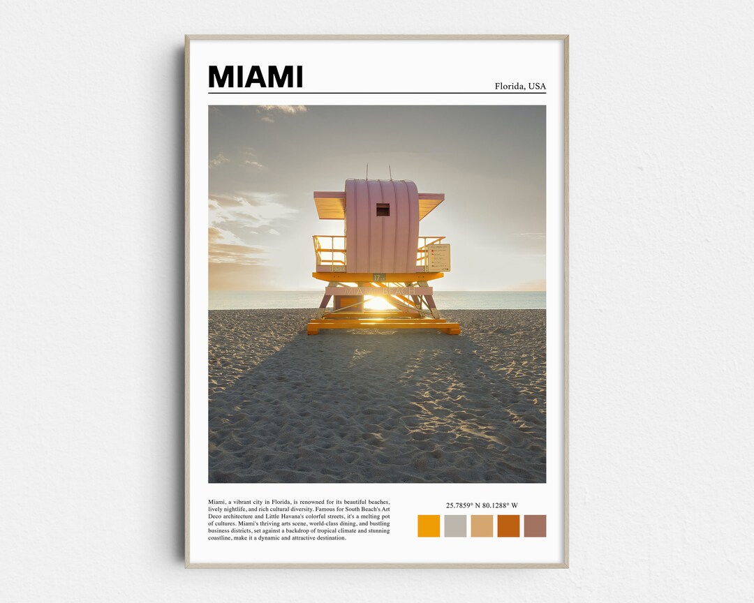 Miami Print, Miami Wall Art, Miami Poster, Miami Photo, Miami Poster ...