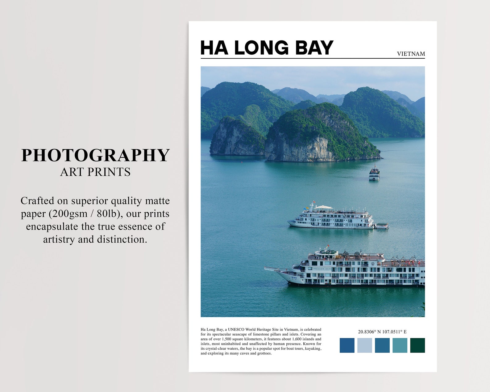 Ha Long Bay Vietnam Travel Print, Ha Long Bay Island Poster Print, Ha ...