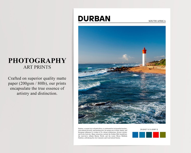 Durban Print, Durban Poster, Durban Wall Art, Durban Art Print, Durban ...