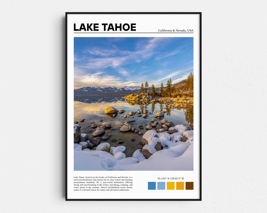 Lake Tahoe Print, Lake Tahoe Wall Art, Lake Tahoe Poster, Lake Tahoe ...