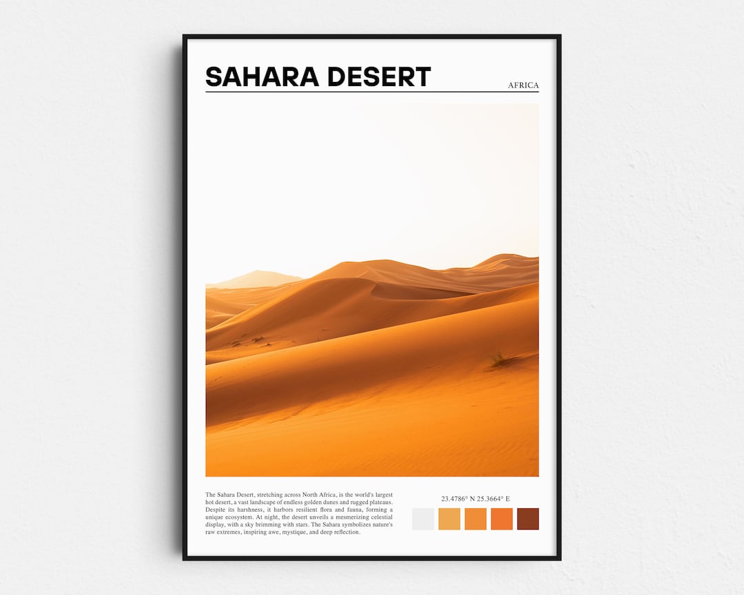 Sahara Desert Print, Sahara Desert Poster, Sahara Desert Art, Sahara ...