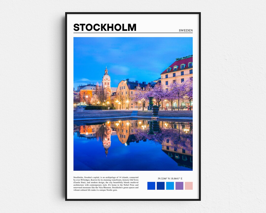 Stockholm Print, Colorful Poster, Stockholm Wall Art, Stockholm Poster ...