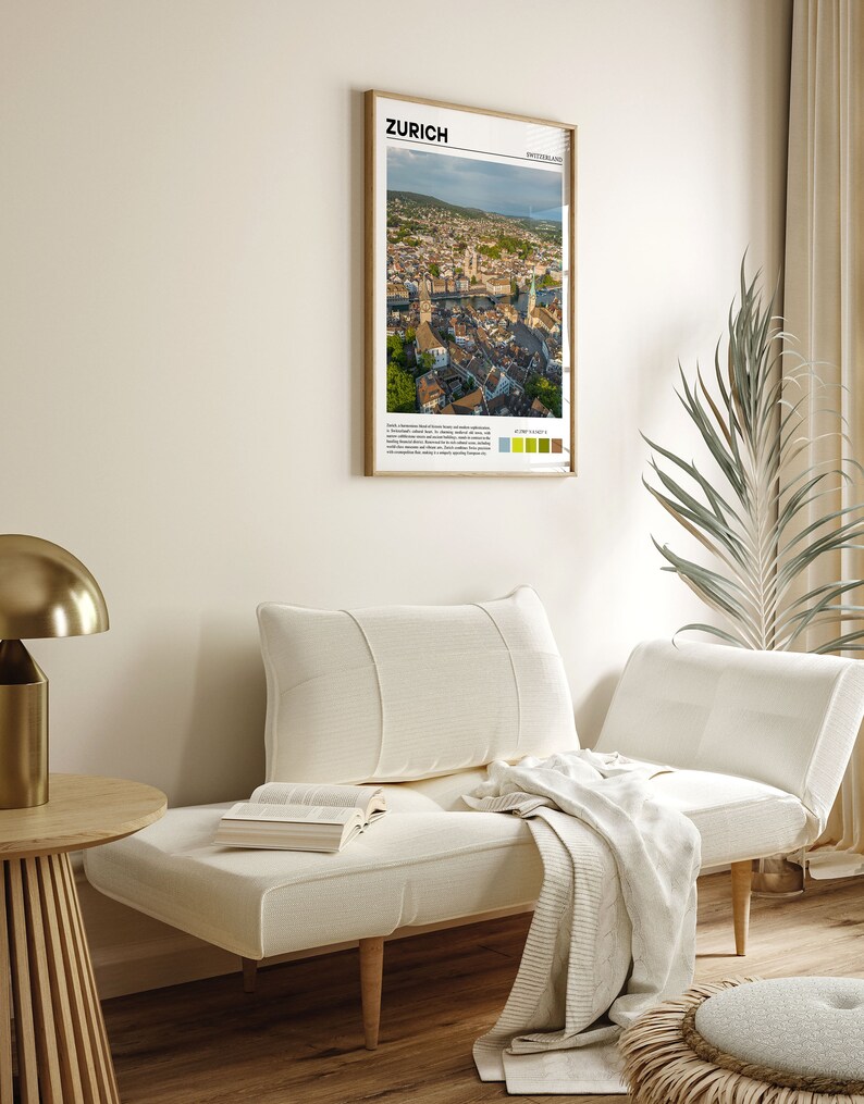 Zurich Switzerland Skyline Print, Travel Wall Art - Etsy