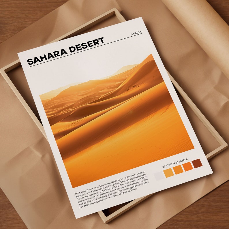 Sahara Desert Print, Sahara Desert Poster, Sahara Desert Art, Sahara ...