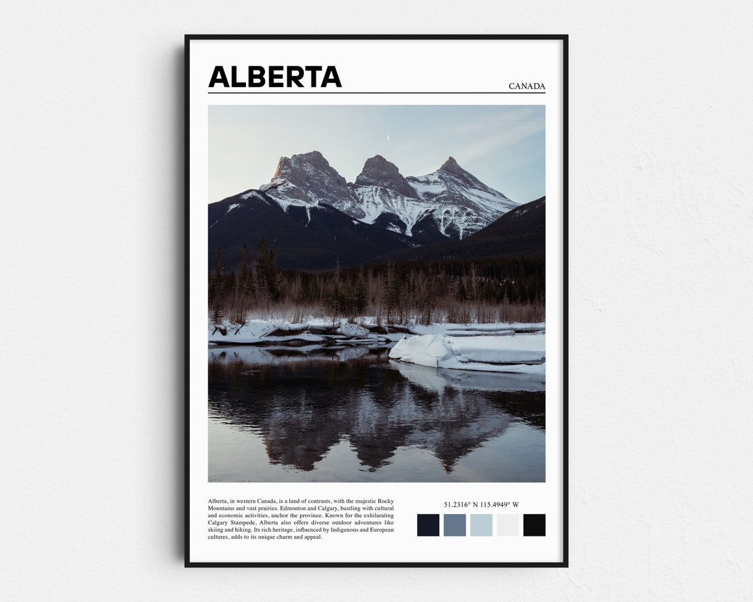 Alberta Print Alberta Poster Canada Print Canada Poster - Etsy