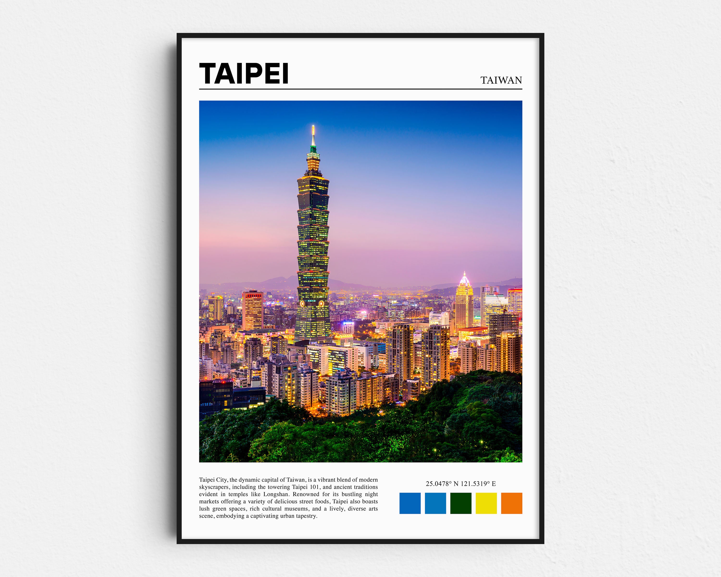 Taipei Print, Taipei Poster, Taipei Wall Art, Taiwan Art Print, Taipei ...