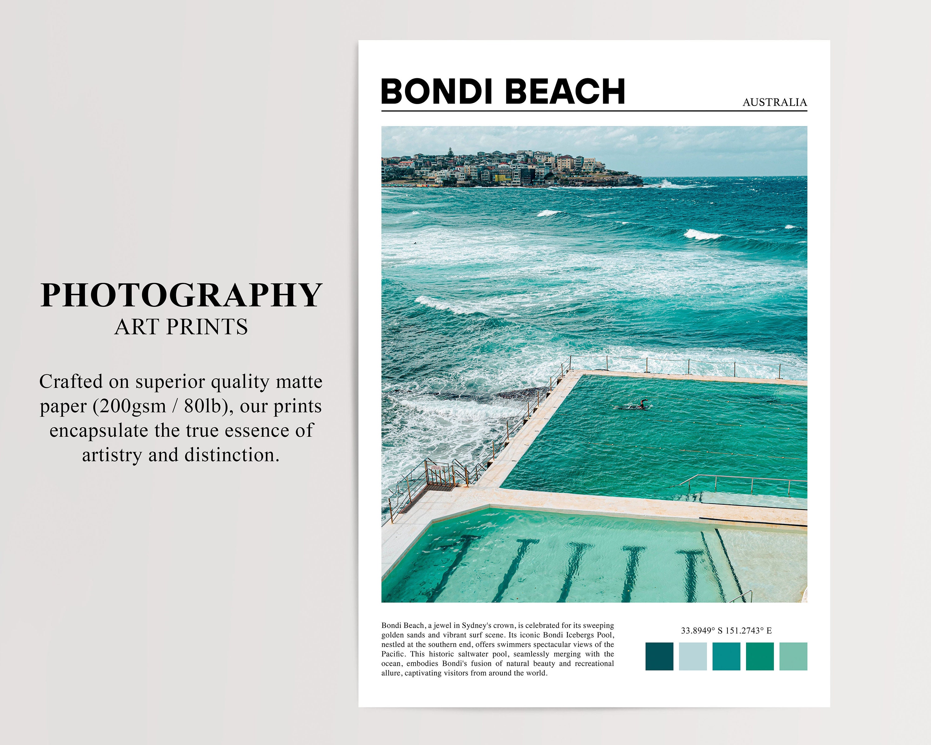 Bondi Beach Print, Bondi Beach Art, Bondi Beach Poster, Bondi Beach ...