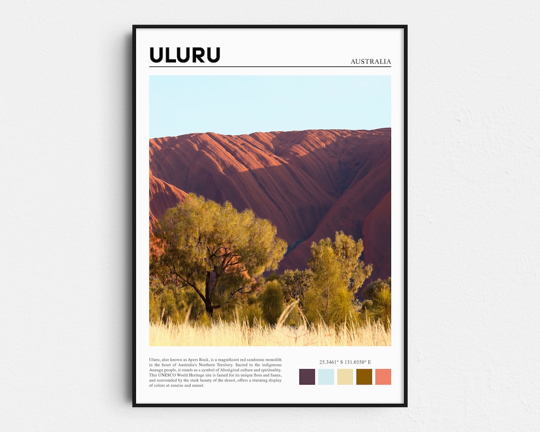 Uluru Australia Print, Ayers Rock, Travel Print, Travel Poster ...