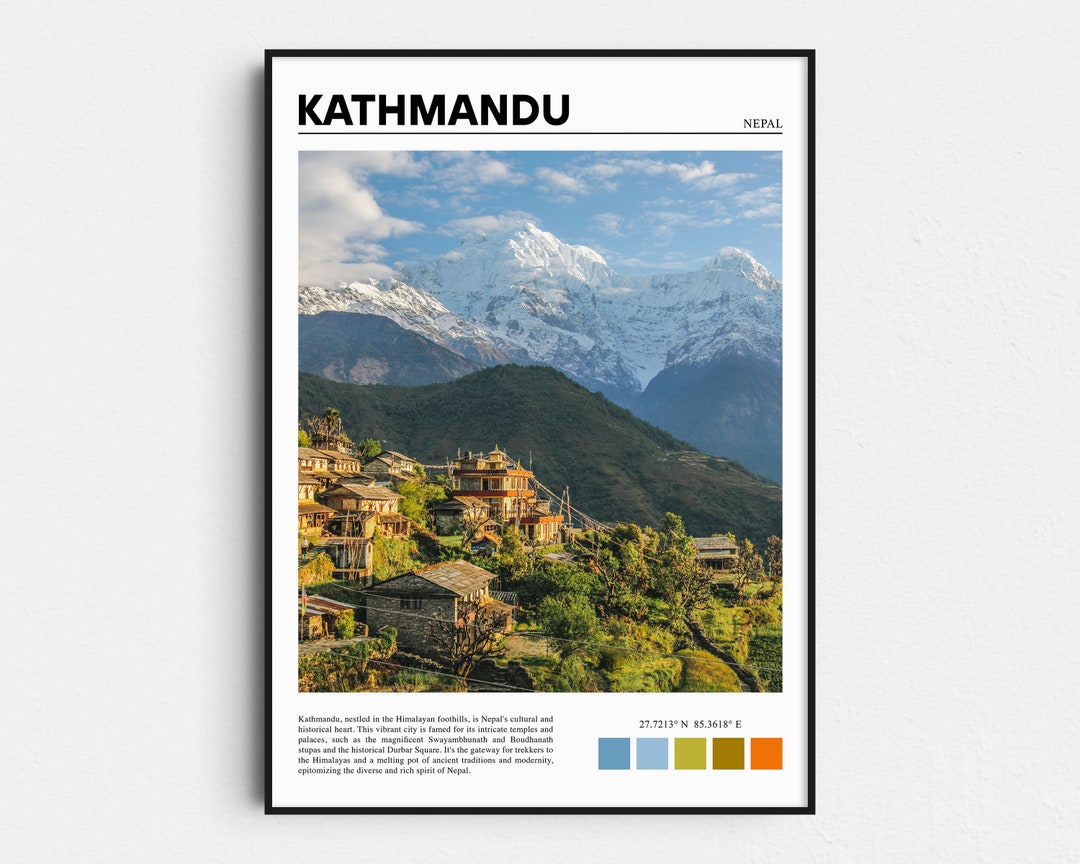 Kathmandu Print, Kathmandu Poster, Kathmandu Wall Art, Kathmandu Art ...