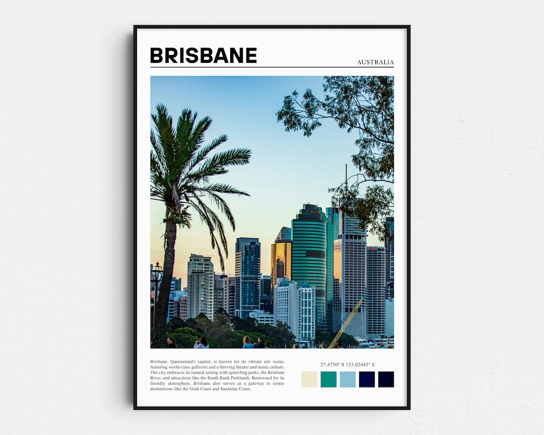 Brisbane Print, Brisbane Poster, Brisbane Wall Art, Brisbane Art Print ...