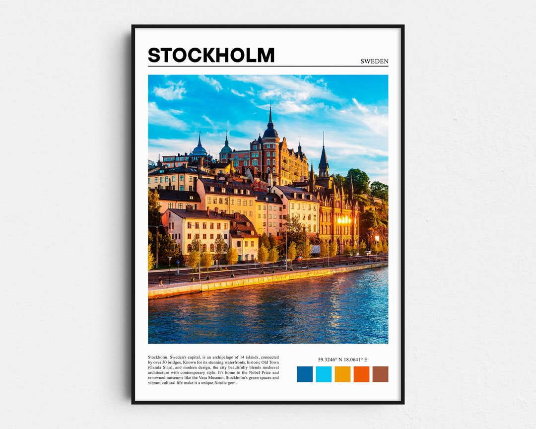 Stockholm Print, Colorful Poster, Stockholm Wall Art, Stockholm Poster ...