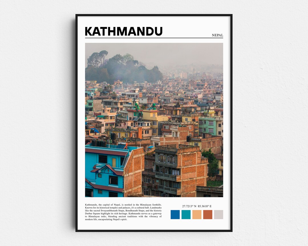 Kathmandu Print, Kathmandu Poster, Kathmandu Wall Art, Kathmandu Art ...
