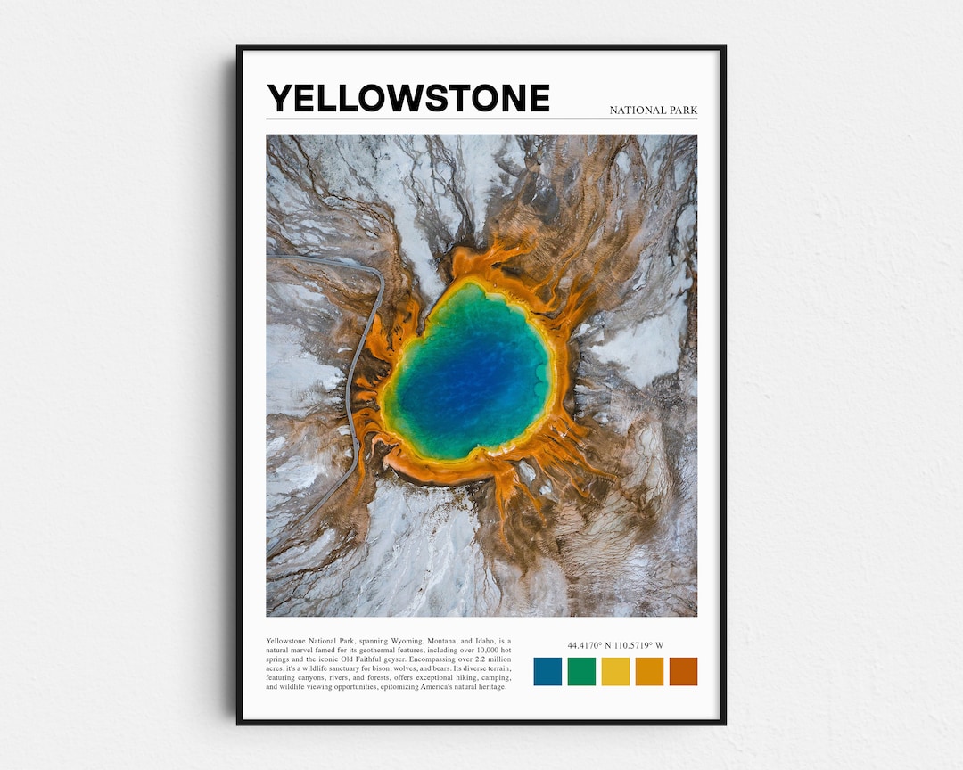 Yellowstone National Park Print, Yellowstone Wall Art, Yellowstone ...