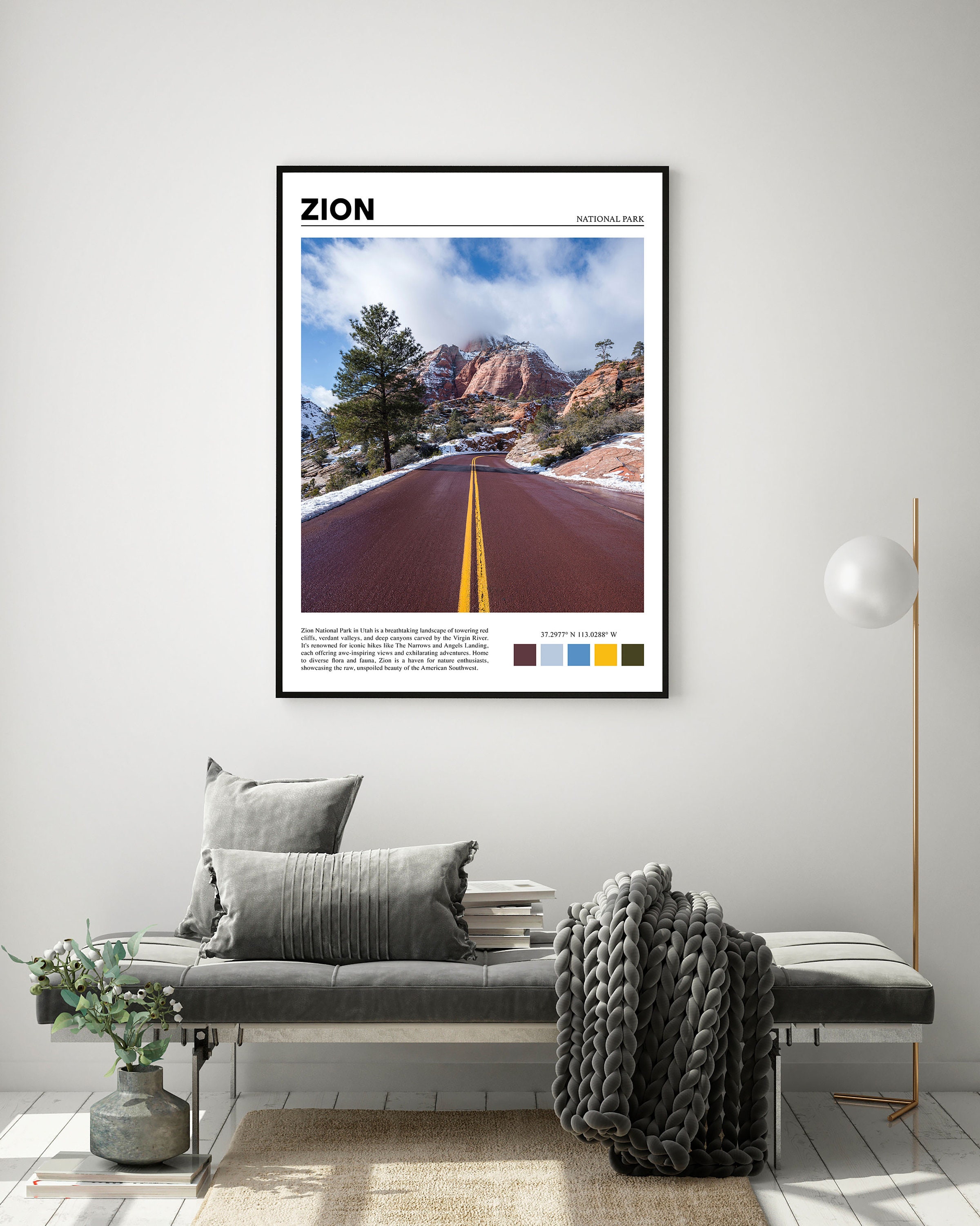 Zion National Park Poster, Zion Print, Zion Poster, Zion National Park ...