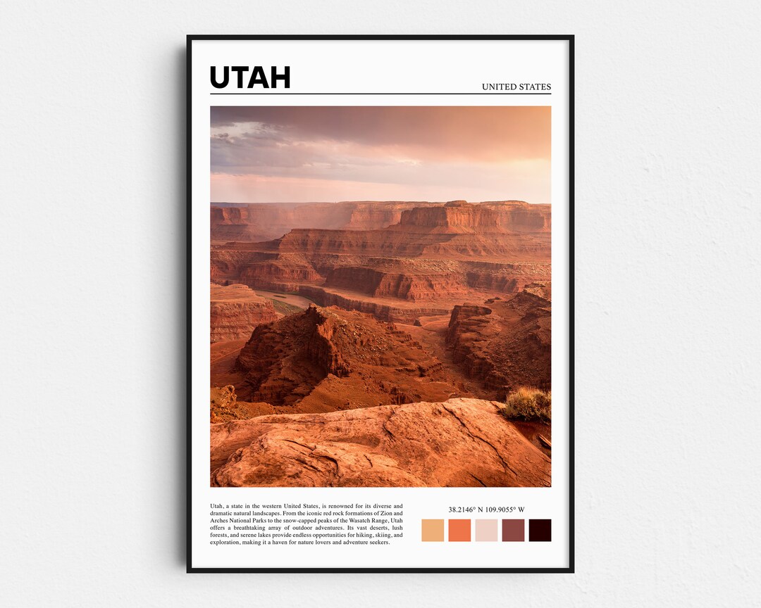 Utah Print, Utah Wall Art, Utah Poster, Utah Photo, Utah Poster Print ...