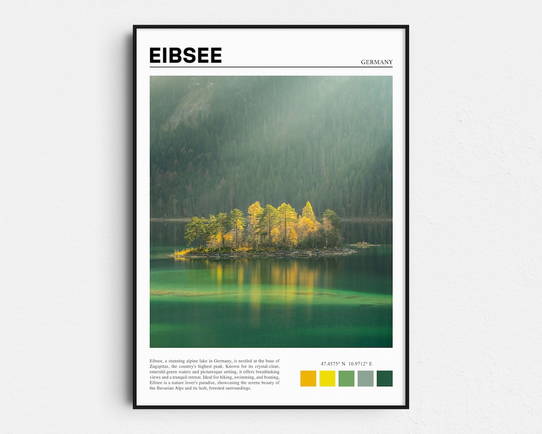 Eibsee Print, Lake, Eibsee Poster, Eibsee Wall Art, Eibsee Art Print ...