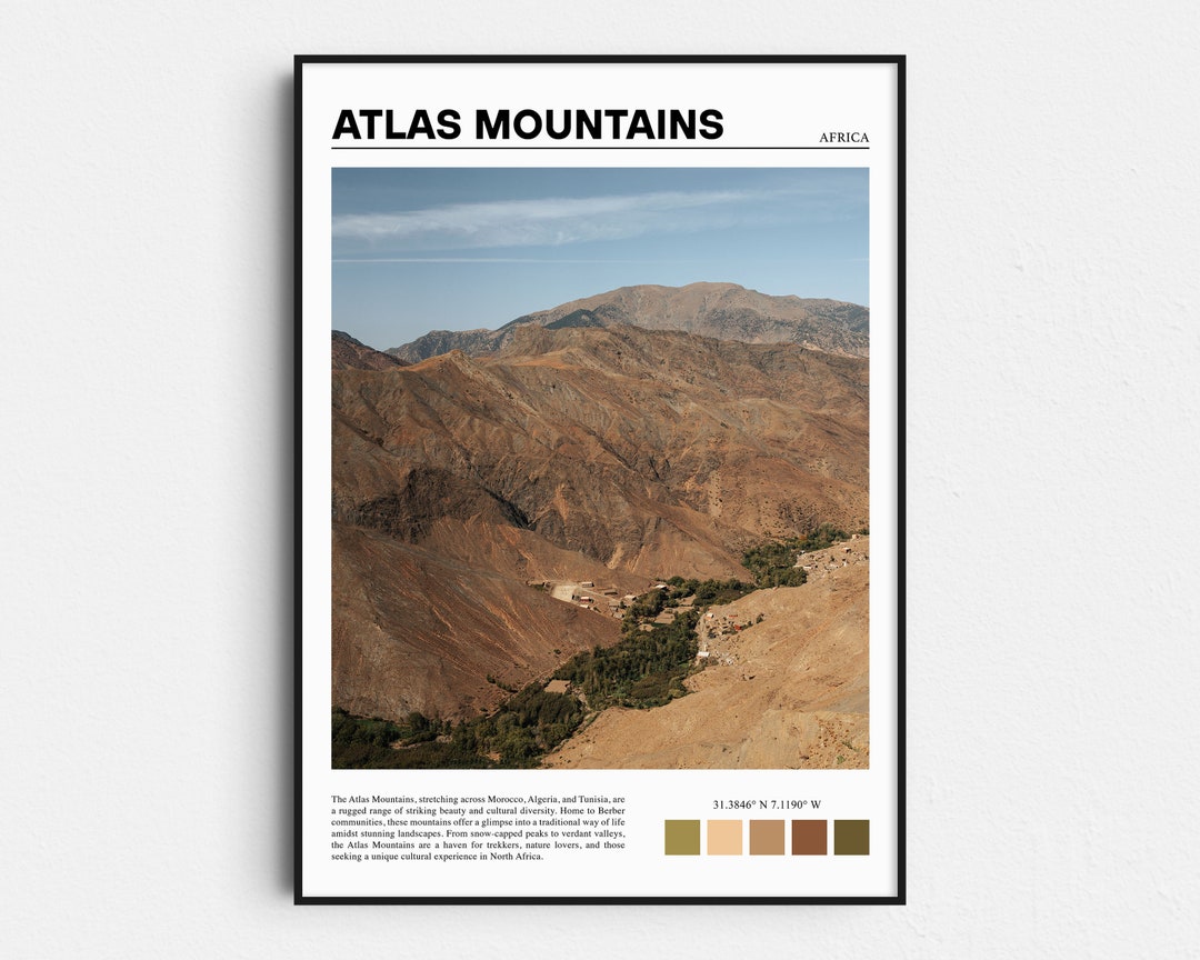 Atlas Mountains Print, Atlas Mountains Poster, Atlas Mountains Wall Art ...