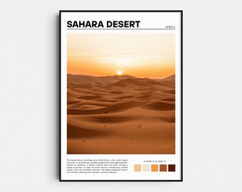 Sahara Desert Travel Poster, Africa Wall Art, Africa Print, Sahara ...