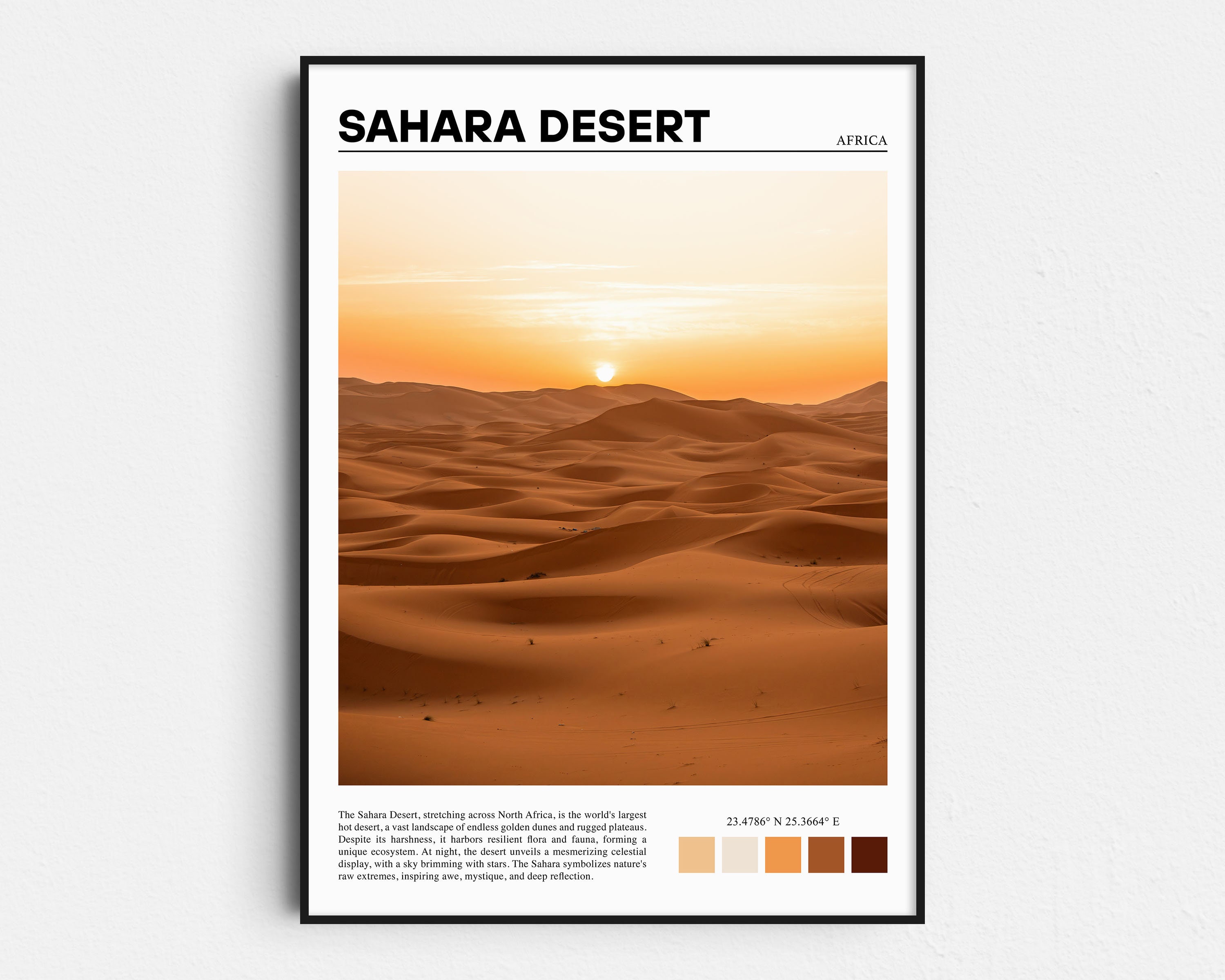 Sahara Desert Poster, Sahara Desert Art, Sahara Desert Print, Africa ...
