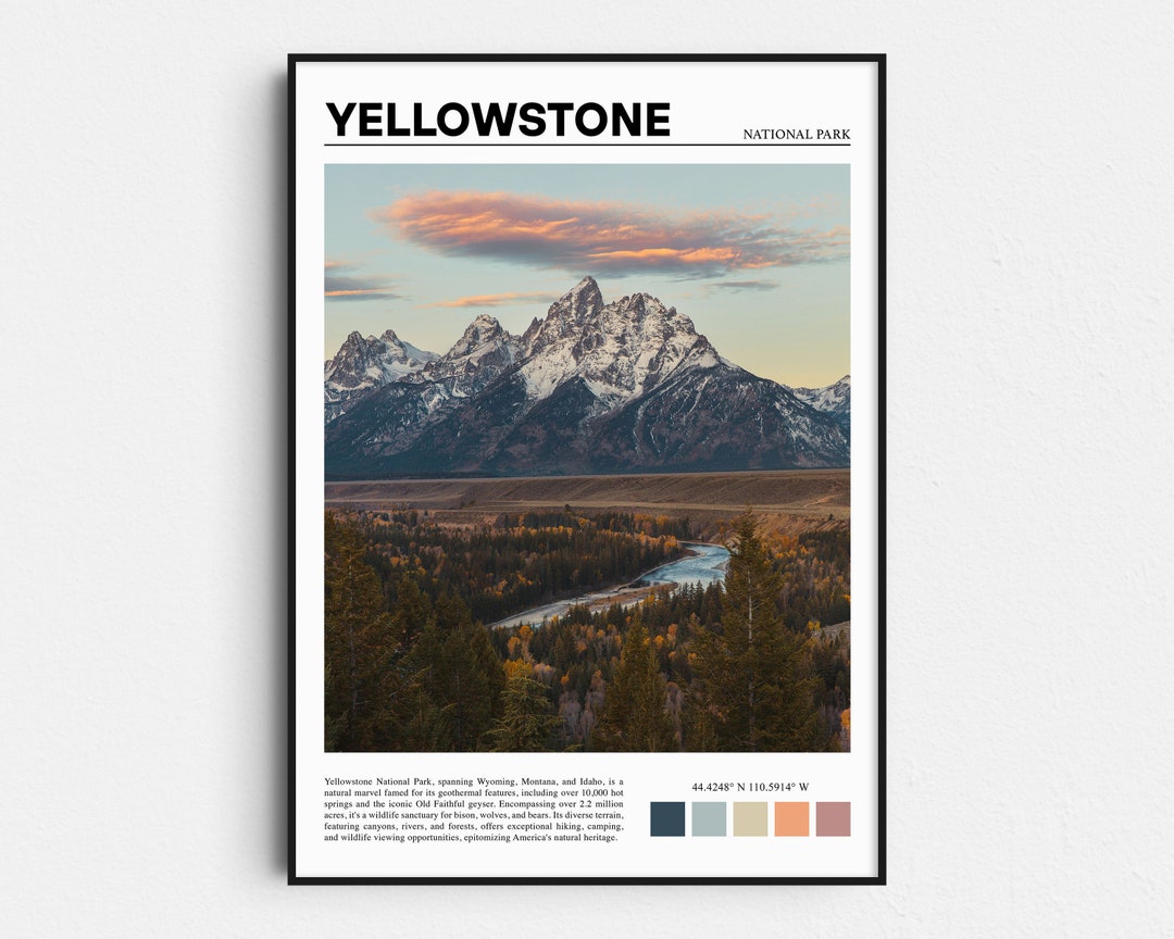 Yellowstone Print, Yellowstone Wall Art, Yellowstone National Park ...