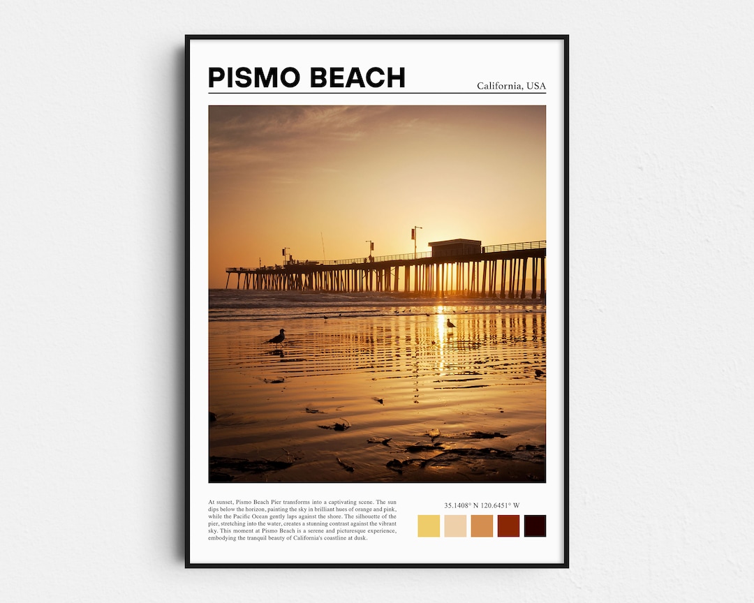 Pismo Beach California Print, Pismo Beach Poster, Pismo Beach Wall Art ...