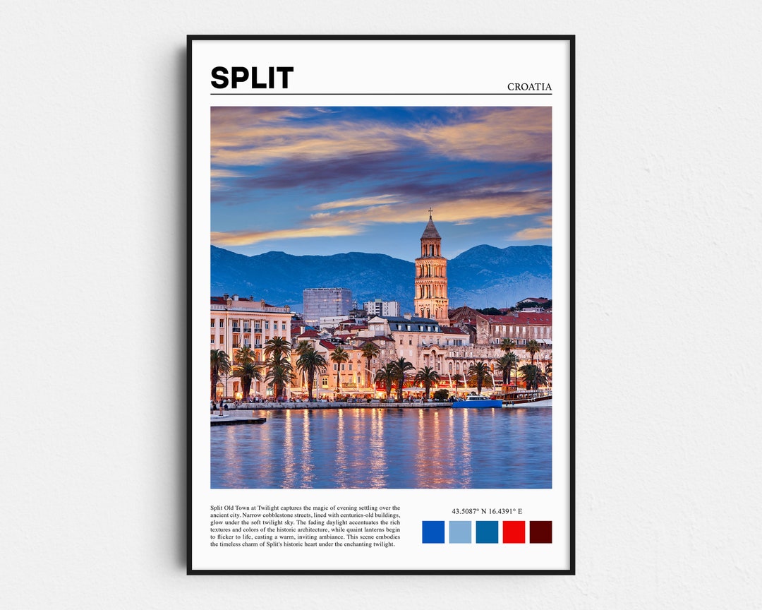 Split Croatia Travel Poster, Split Print, Croatia Poster, Split Wall ...