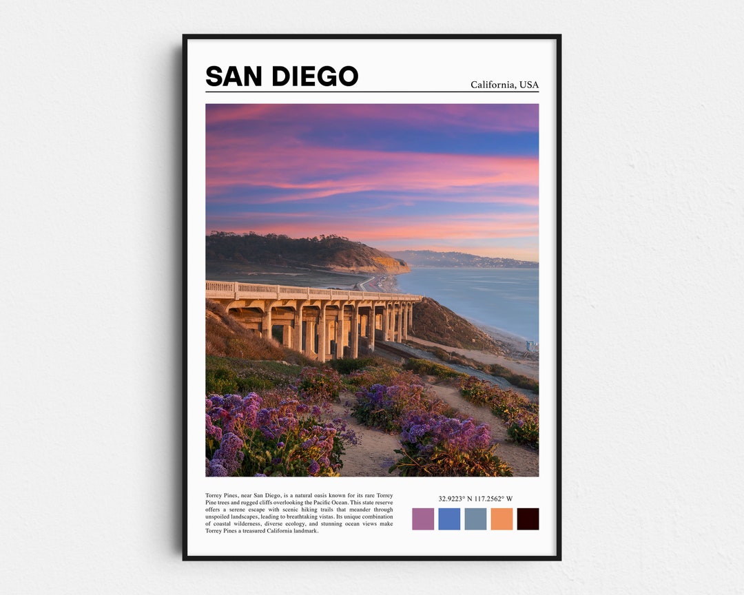 San Diego Print, San Diego Wall Art, San Diego Poster, San Diego Photo ...