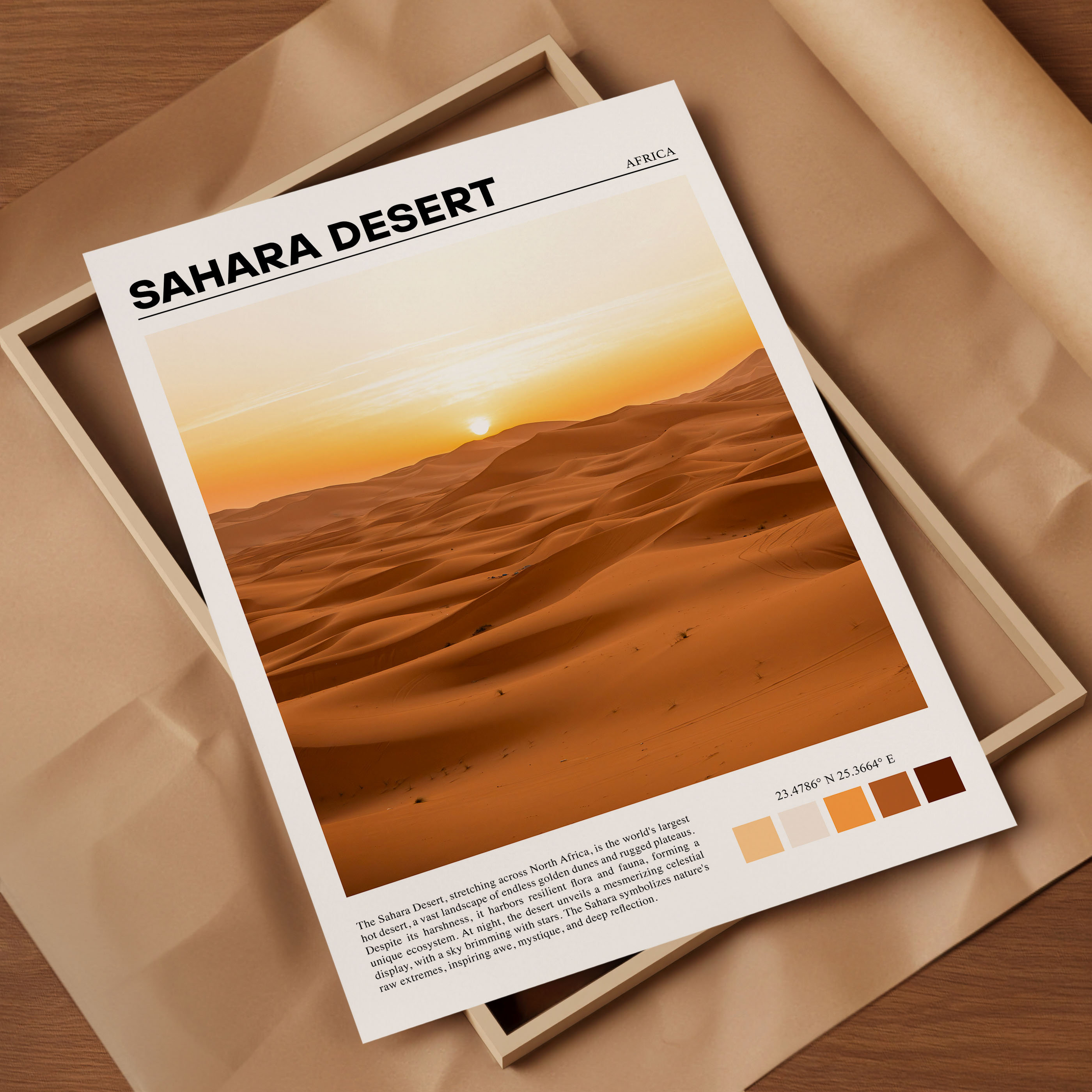Sahara Desert Poster, Sahara Desert Art, Sahara Desert Print, Africa ...