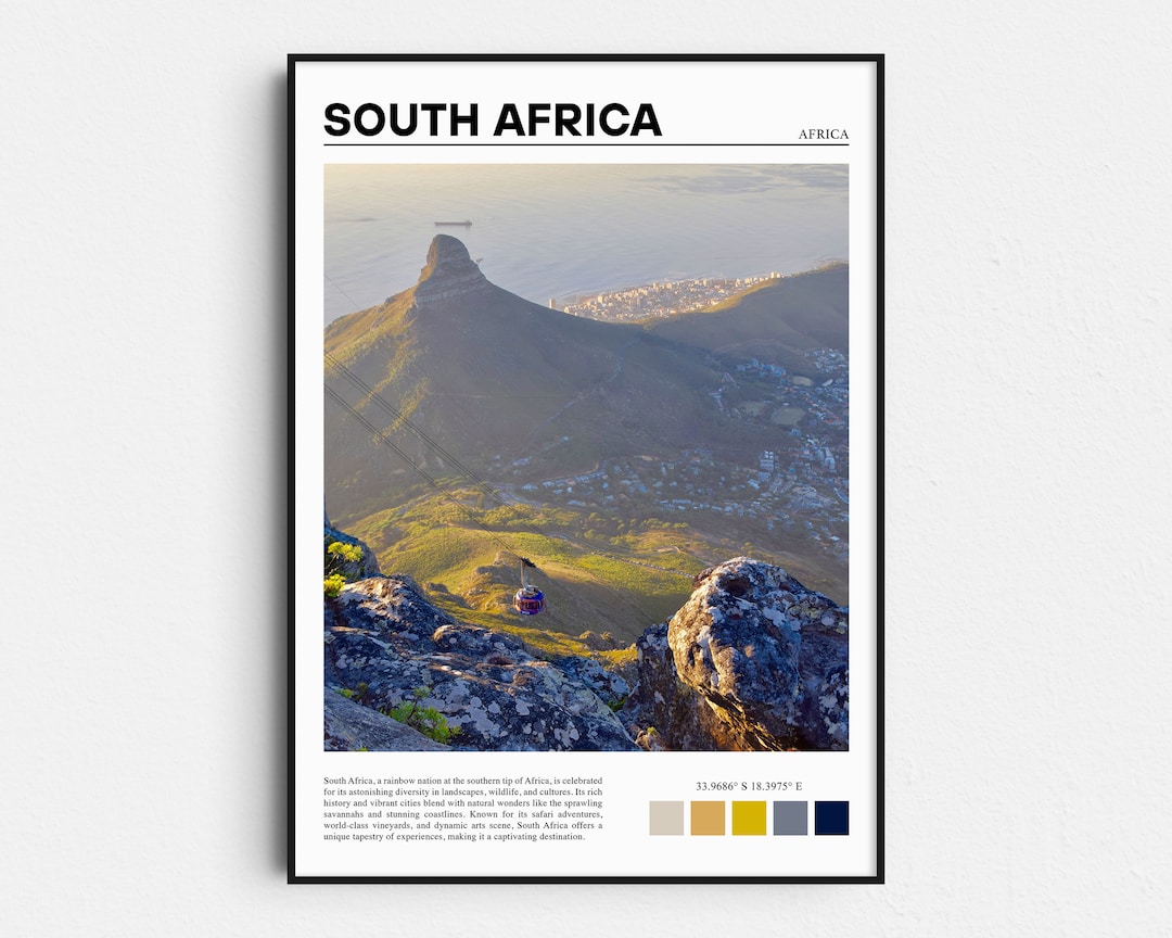 South Africa Print, South Africa Wall Art, South Africa Poster, South ...