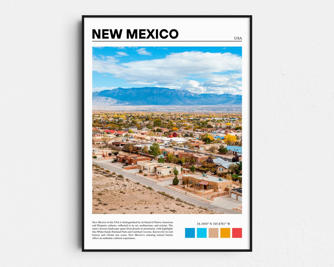 New Mexico Print, New Mexico Wall Art, New Mexico Poster, New Mexico ...