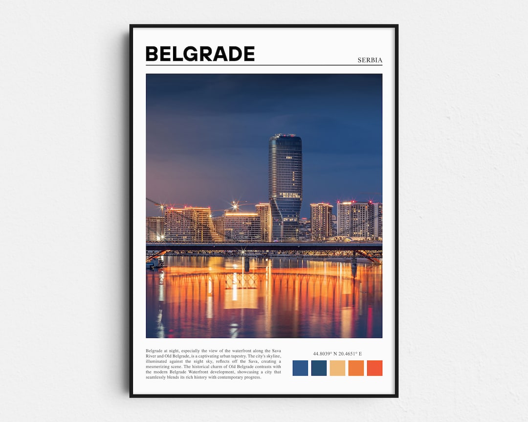 Belgrade Serbia Skyline Print, Danube River Photo, Travel Art - Etsy