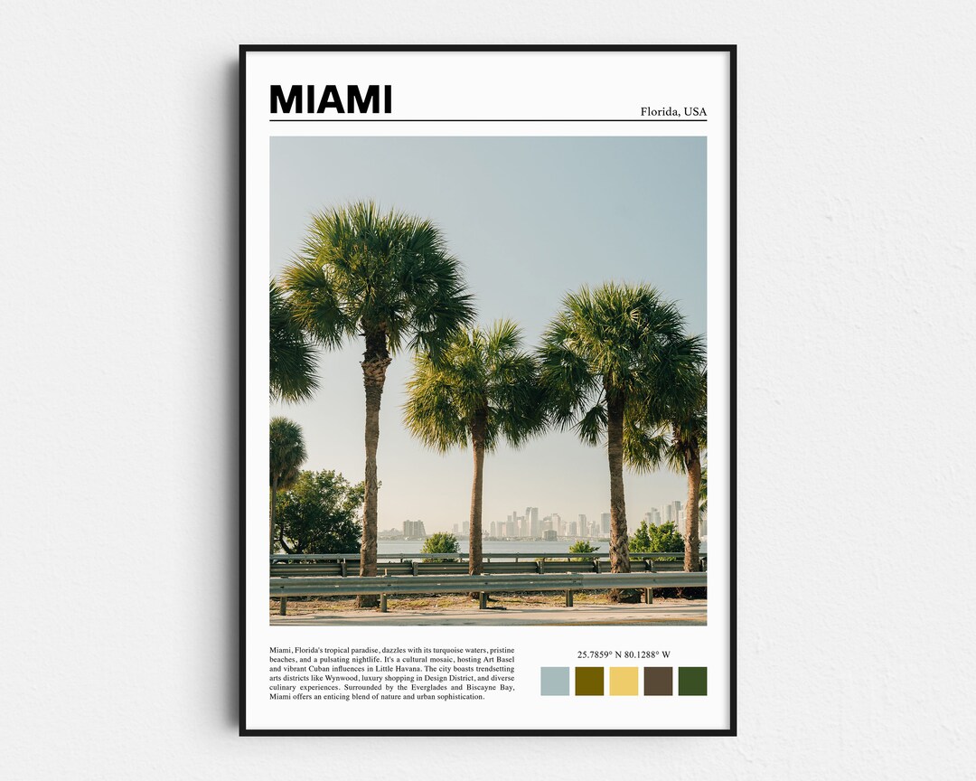 Miami Print, Miami Wall Art, Miami Poster, Miami Photo, Miami Poster ...