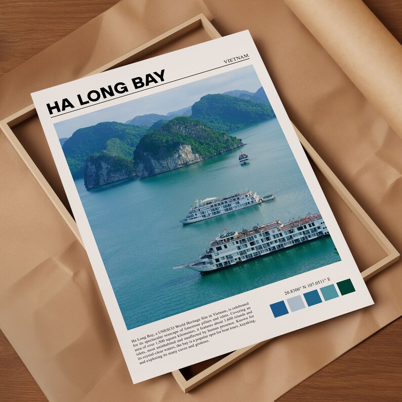 Ha Long Bay Vietnam Travel Print, Ha Long Bay Island Poster Print, Ha ...