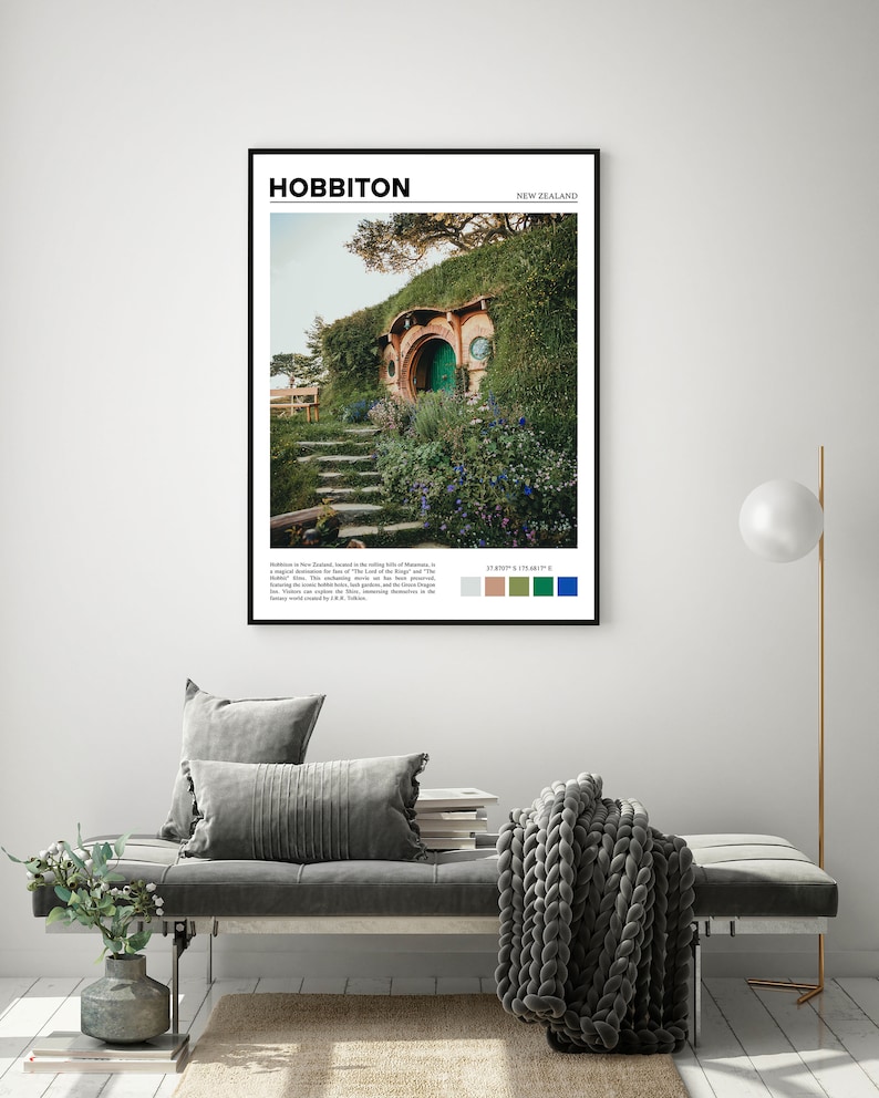 Hobbiton Print, Hobbiton Poster, Hobbiton Wall Art, Hobbiton Art Print ...