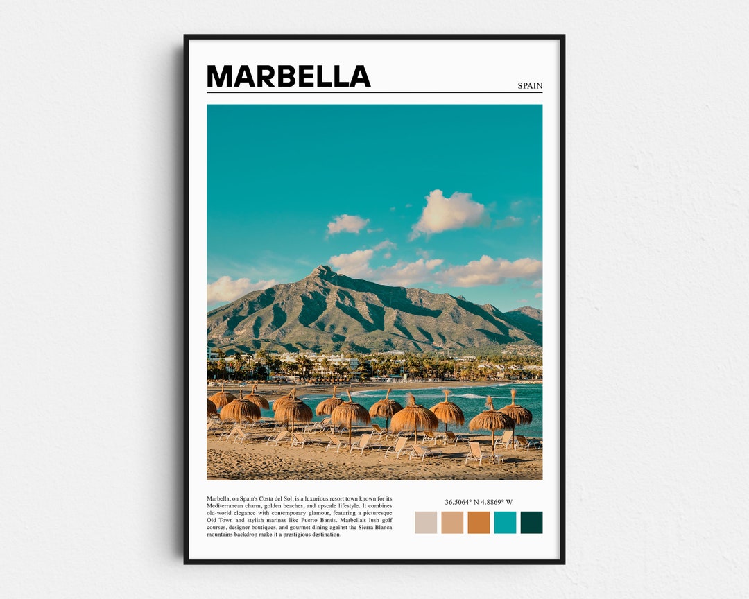 Marbella Print, Marbella Spain, Marbella Poster, Spain Travel Poster ...