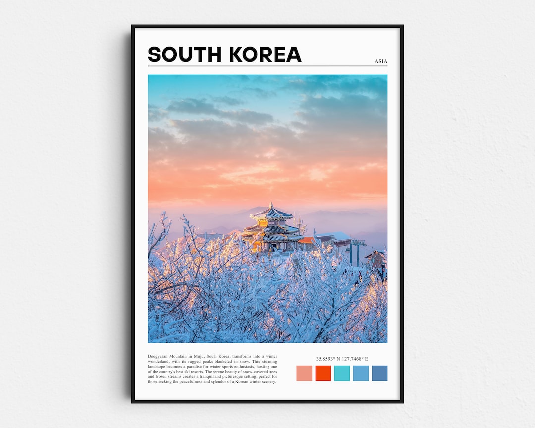 South Korea Print, South Korea Poster, South Korea Art, South Korea ...