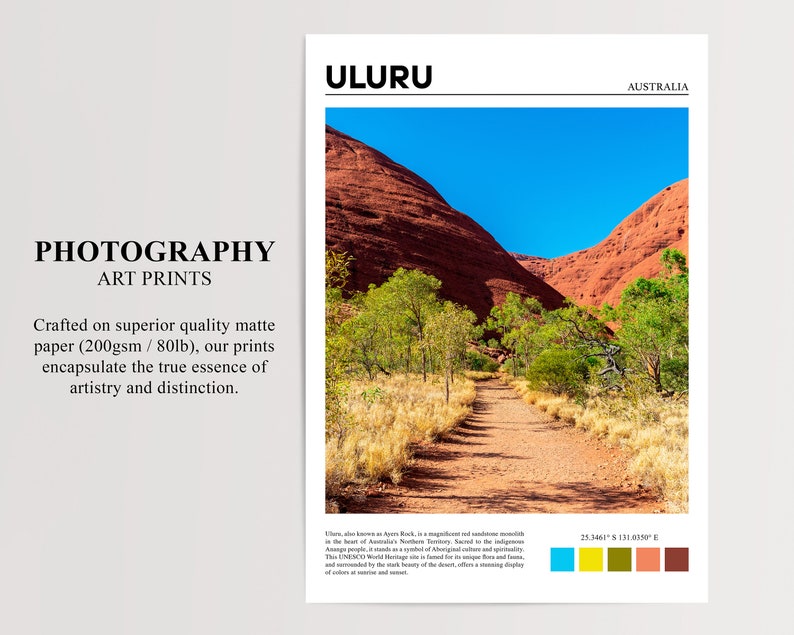 Uluru Print, Ayers Rock, Uluru Poster, Uluru Wall Art, Uluru Art Print ...